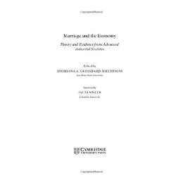 Marriage and the Economy: Theory an epub格式下载